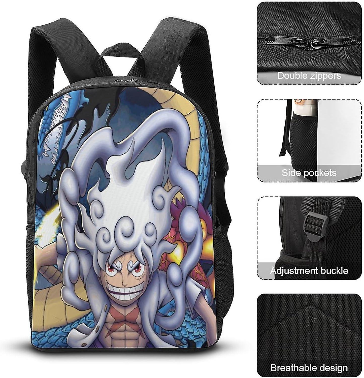 One Piece Monkey D. Luffy Backpack Kid Bookbags Set, 3D Printed Travel ...