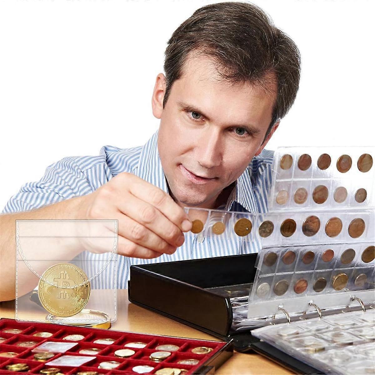 150Pcs Single Pocket Coin Flip Coin Sleeves Holders Clear PVC Coin ...