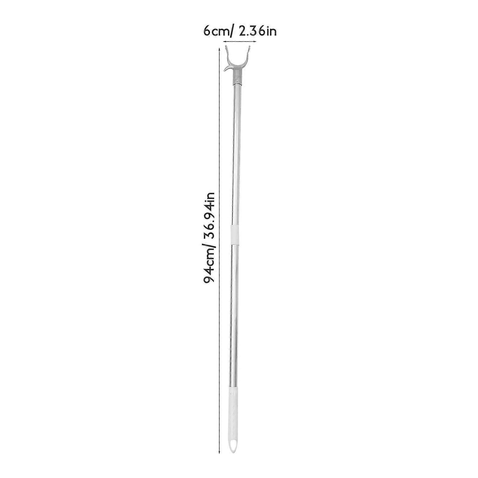 Long Reach Stick Pole with Hook Reach Pole Hook Garment Pole Stainless ...