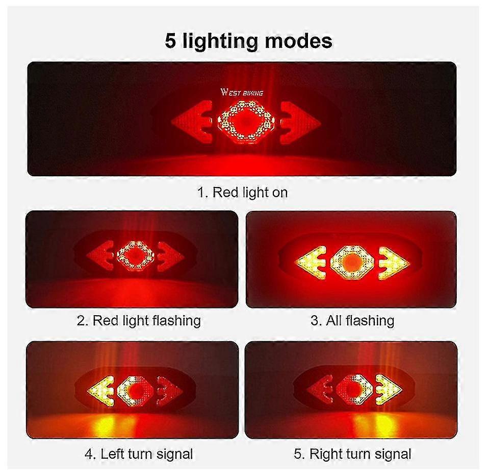 Bike Tail Light Indicator Led Bike Tail Turn Signal Lights With ...
