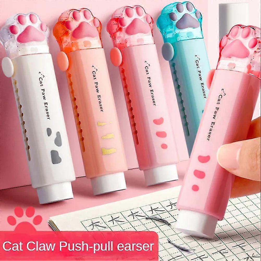 1/4 Piece Cat Claw Cover Push-pull Eraser Multi-purpose Drawing Erasers ...