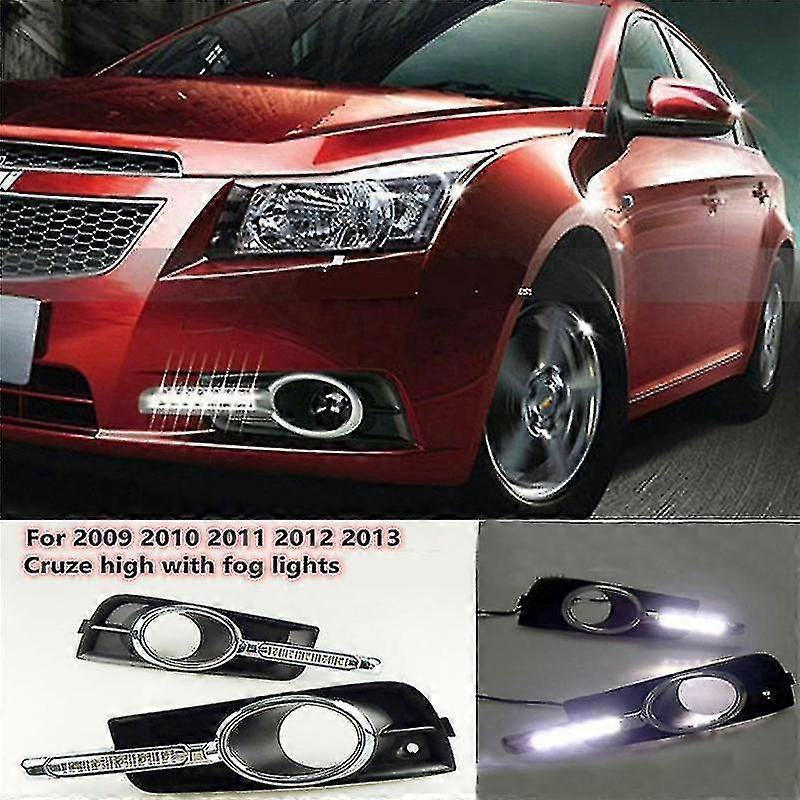 Compatible For 09-13 Cruze Drl Front Bumper Daytime Running Light With ...