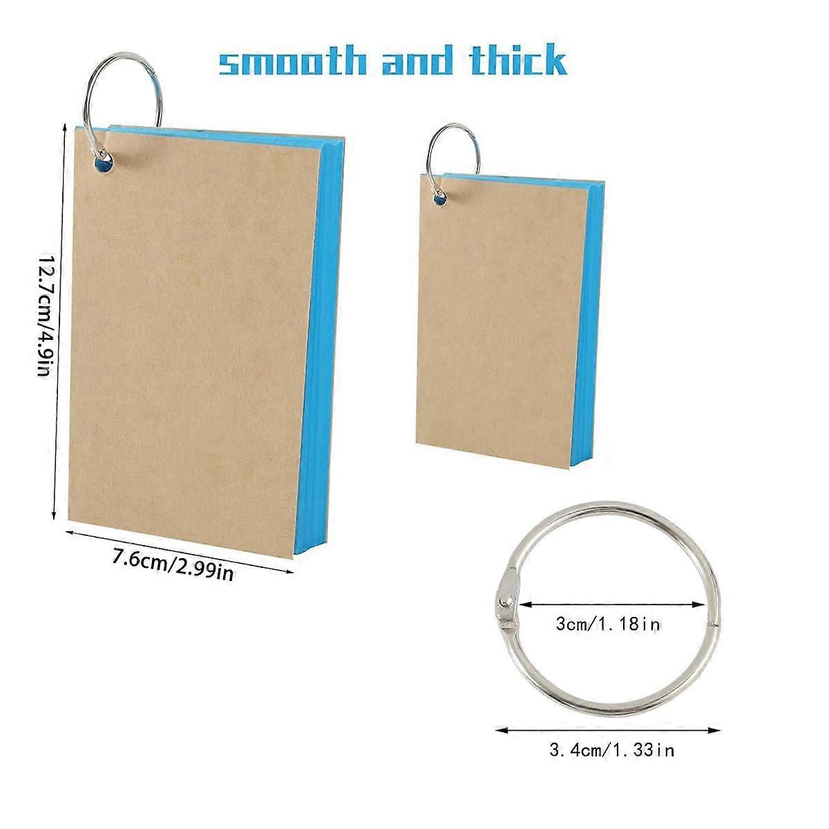 Flash Cards,600 PCS Multicolor Index Cards Revision Cards with 6 Binder ...