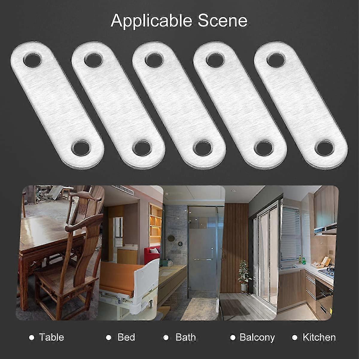 Flat Corner Brace Plates, Stainless Steel Straight Brackets Joining ...