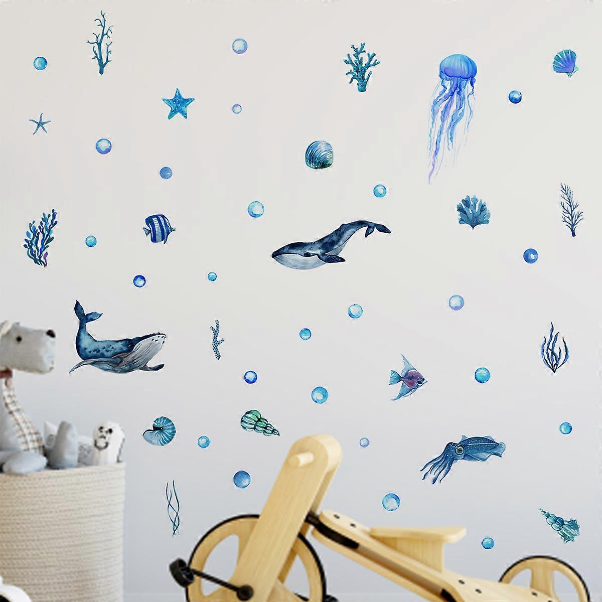 Ocean Fish Wall Decals,Glow in The Dark Under The Sea Wall Decals Sea ...