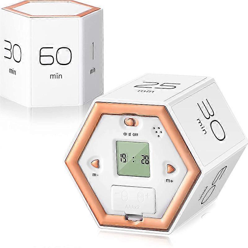 Timer, Magnetic Design Hexagonal Rotating Timer Mute and Alarm Modes Hex Flip Timer Durable Time ...