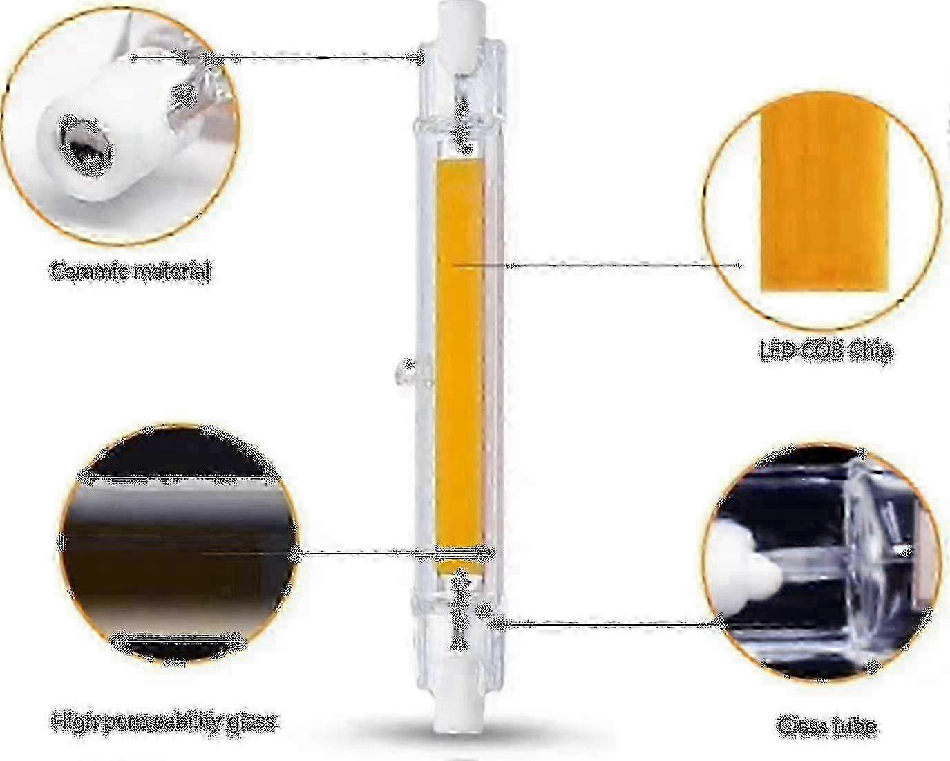 R7s Led Bulb 118mm 30w Dimmable, Warm White 3000k 3000lm, Linear ...