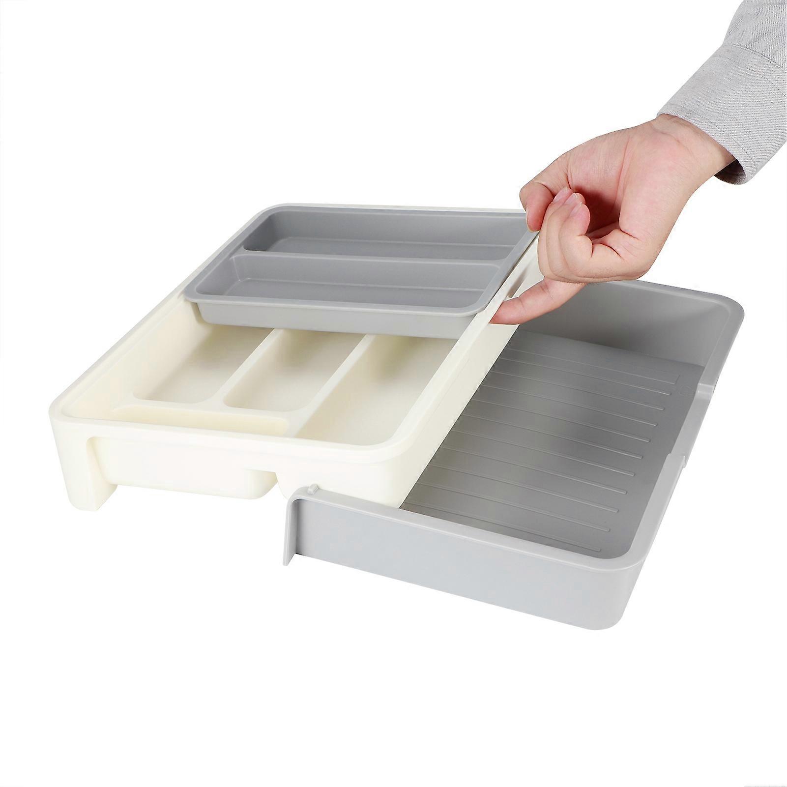 Adjustable Expandable Cutlery Storage Tray for Kitchen Drawer ...