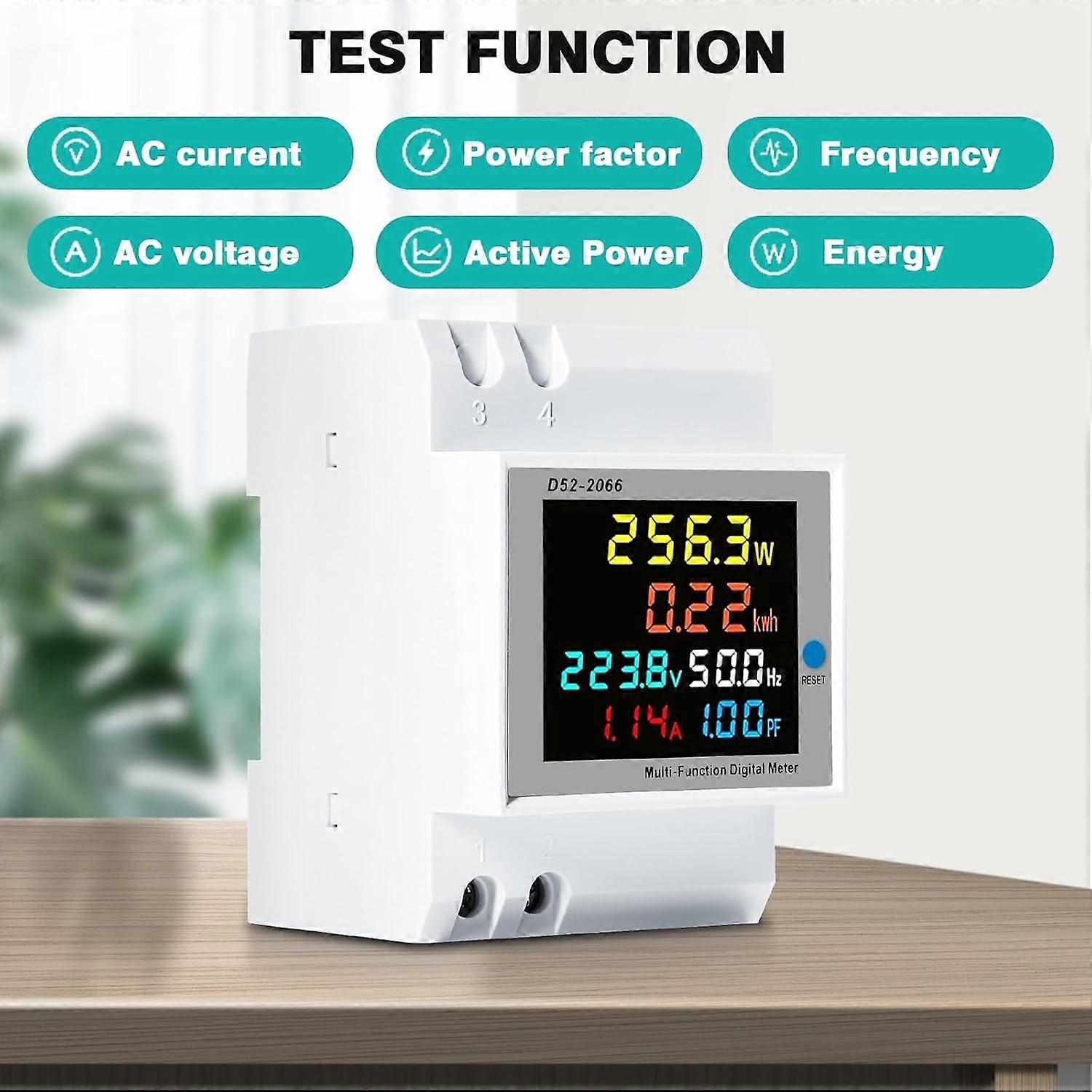 Energy Meter Single Phase Din Rail Electric Meter KWH Meter AC40-300V ...
