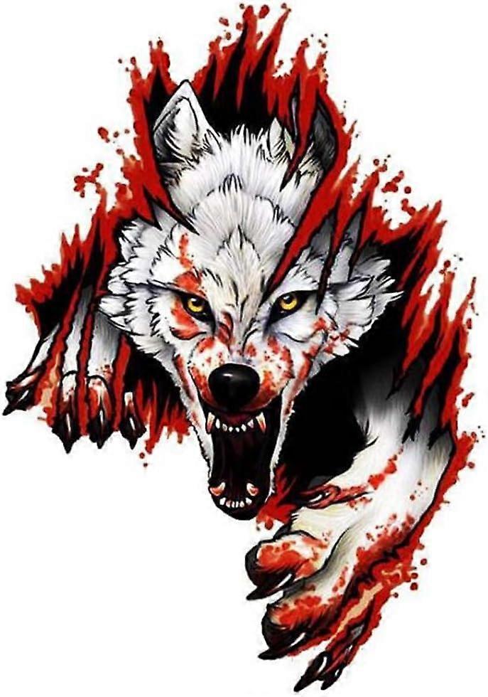3D Wolf Head Sticker, 3D Car Sticker, Furious Wolf, Funny Motorcycle ...