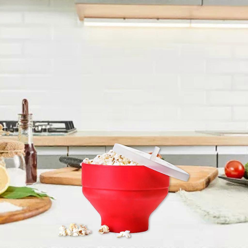 Microwave Silicone Popcorn Popper Bowl with Lid Handle Collapsible ...