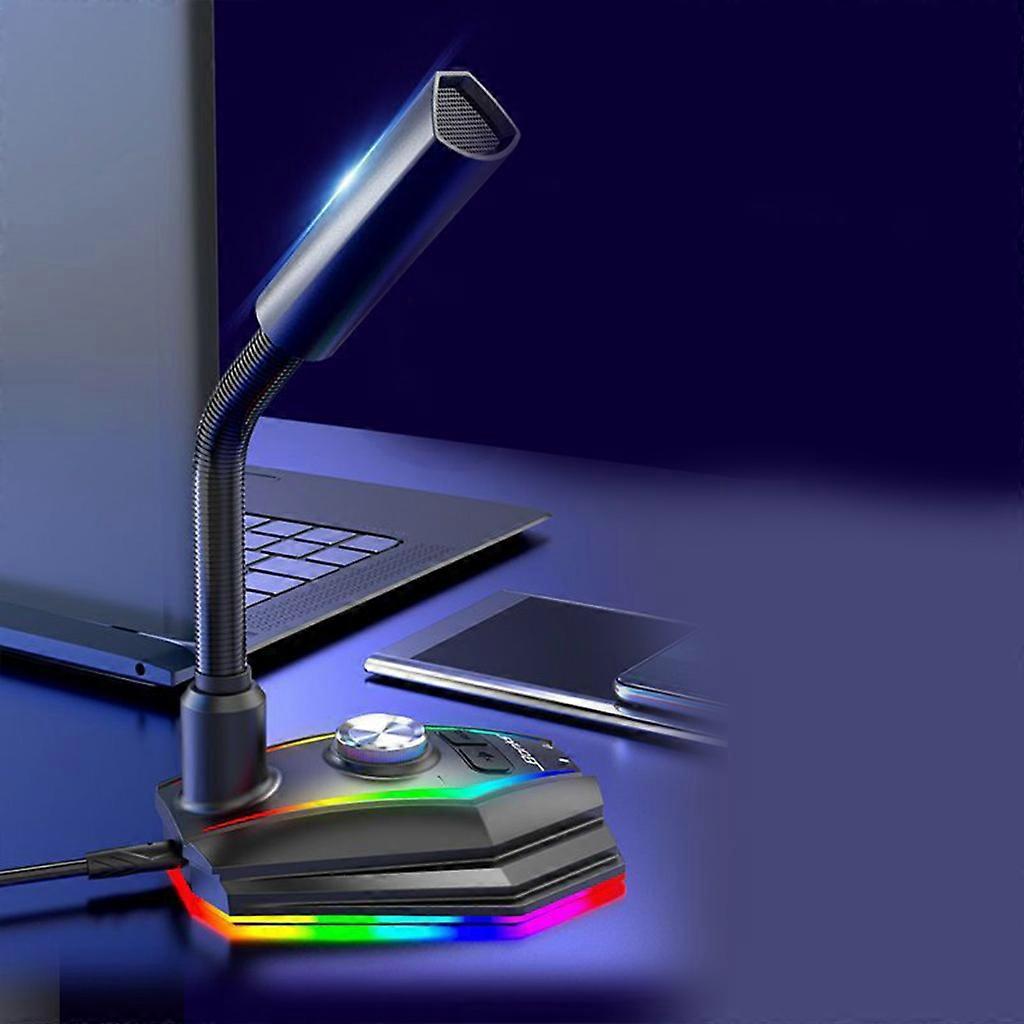 Adjustable USB Microphone USB Gaming Mic with RGB Lighting Noise ...