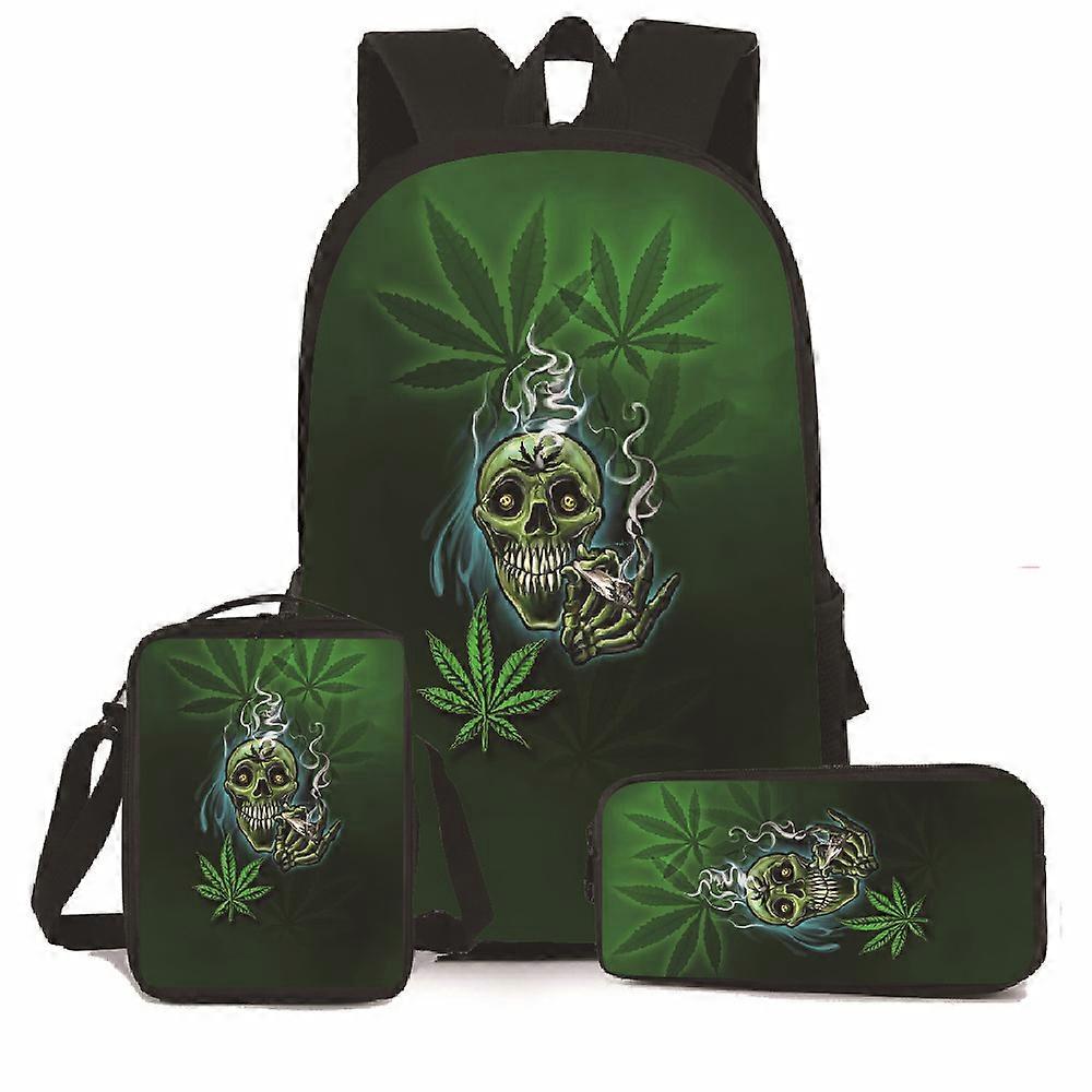 Marijuana Leaf Cartoon Backpack Pencil Case Primary And Secondary ...
