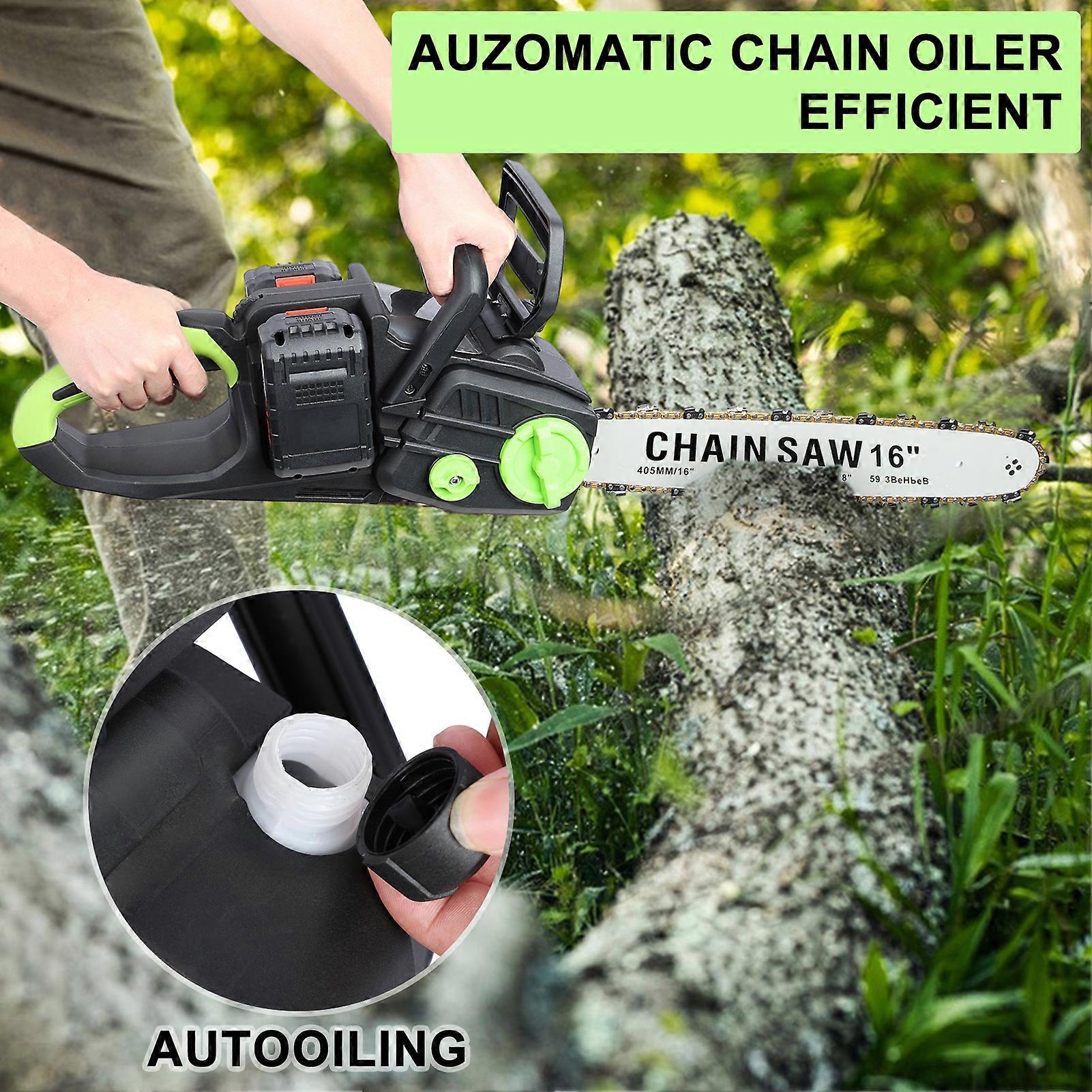 Chain Saw, 16 Inch Chain Saw Cordless, Brushless Motor Electric Chain ...