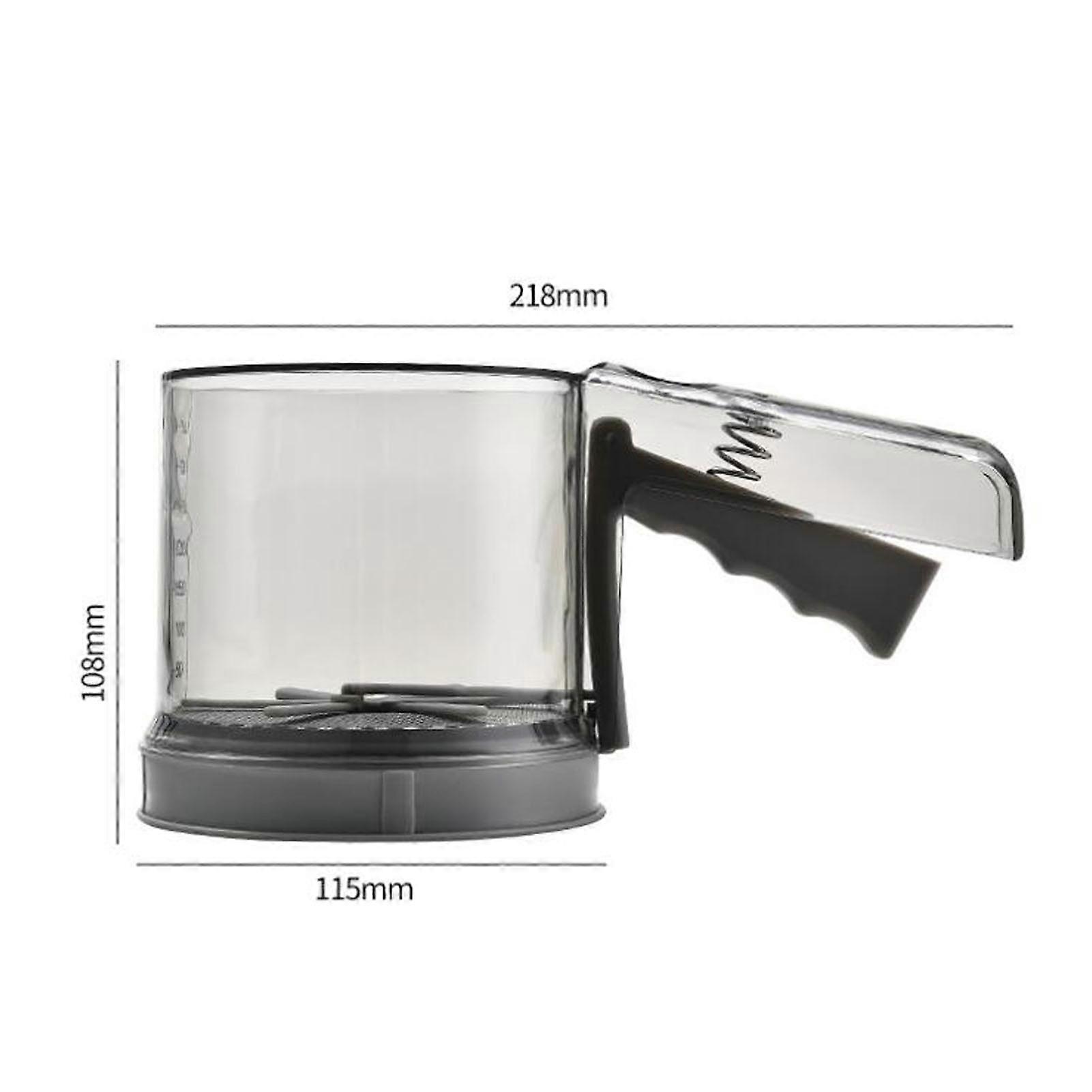 Flour Sifter Sieve Transparent Adjustable Fine Mesh One Hand Operation ...