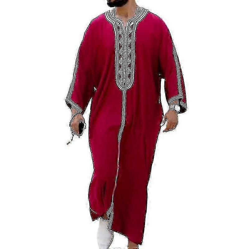 Vintage Patchwork Long Sleeve Kaftan for Men - Islamic Arabic Style Muslim Robes | Fruugo UK