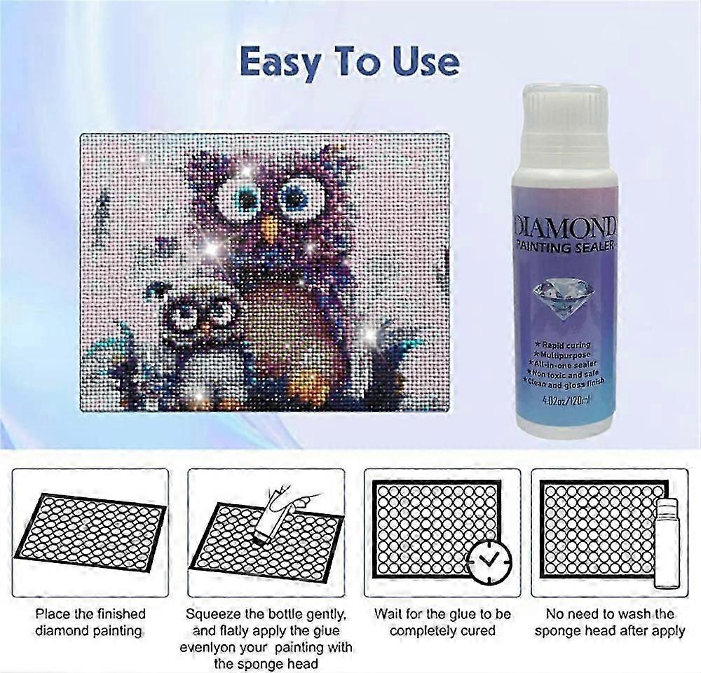 60/120ml Diamond Painting Sealer Glue Permanent Hold Shine Effect Sealer | Fruugo UK