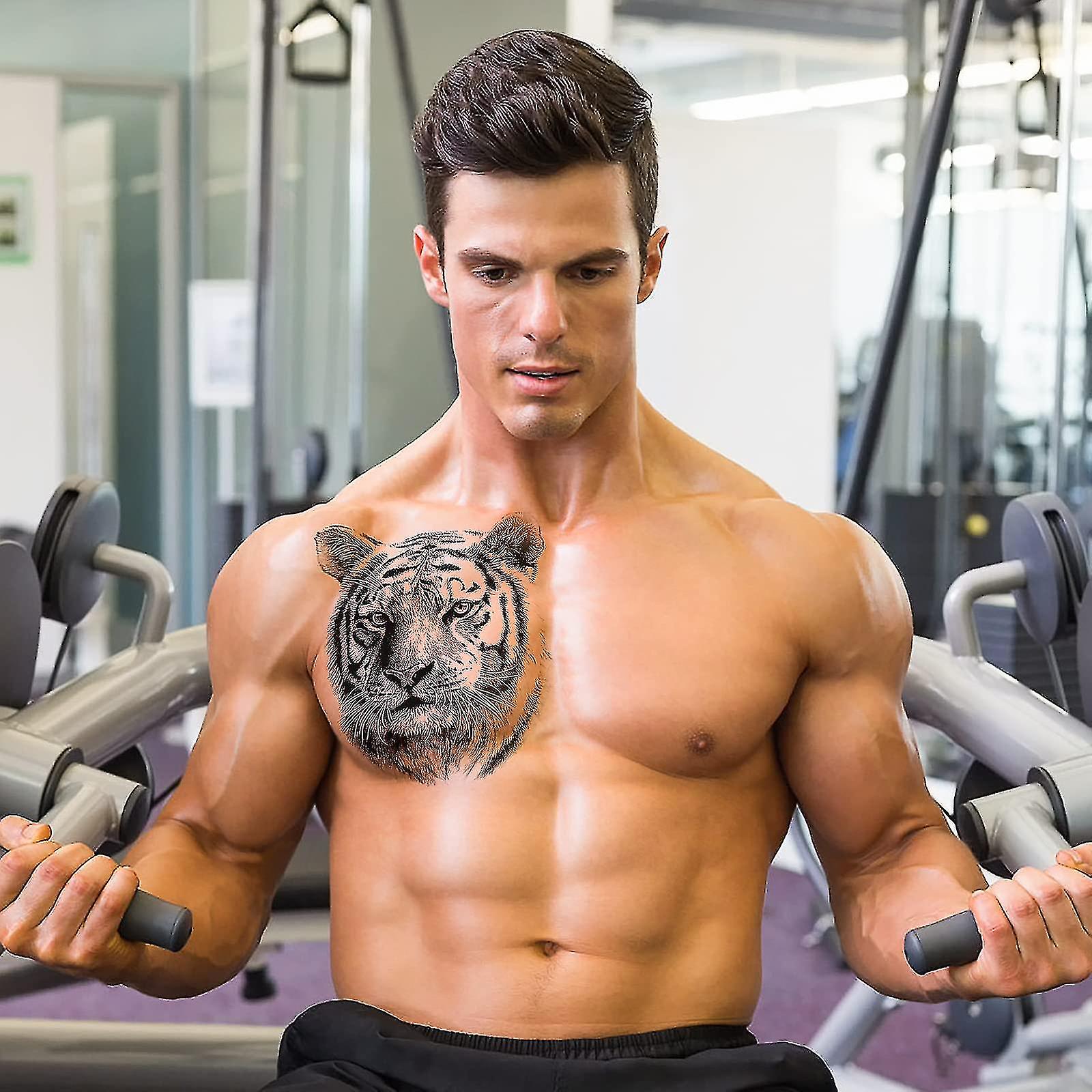 Realistic Tiger Lion Tattoo Waterproof Forearm Transfer Fake Tattoo ...