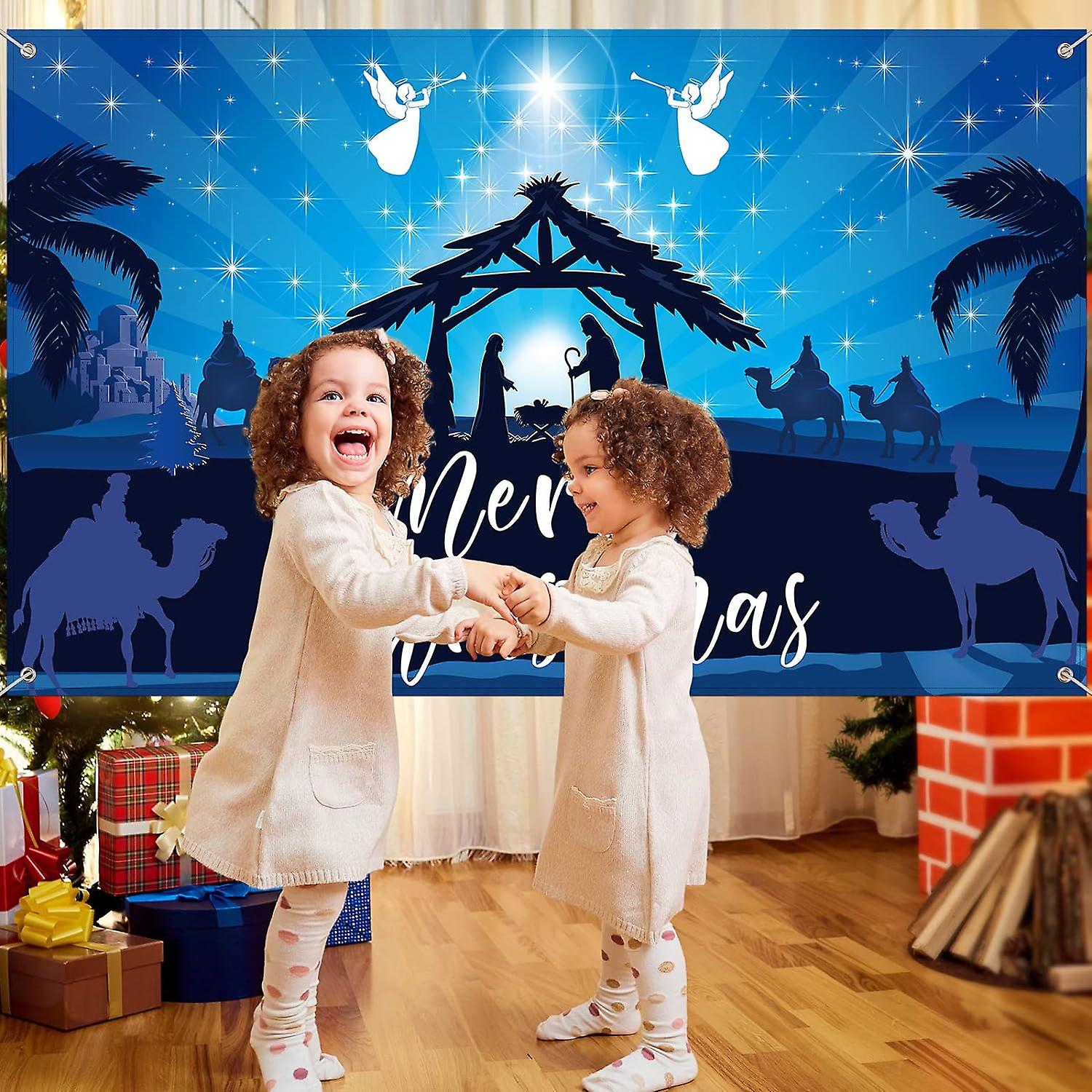 Holy Nativity Christmas Backdrop Merry Christmas Jesus Backdrop Manger ...