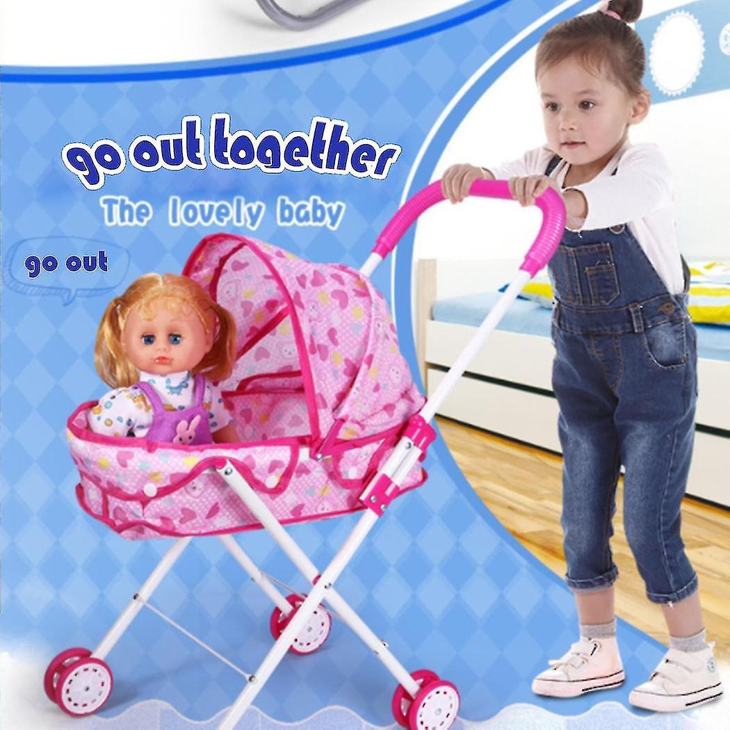 Kids Pushchair Deluxe Buggy - Children's Baby Pram Doll Stroller For ...