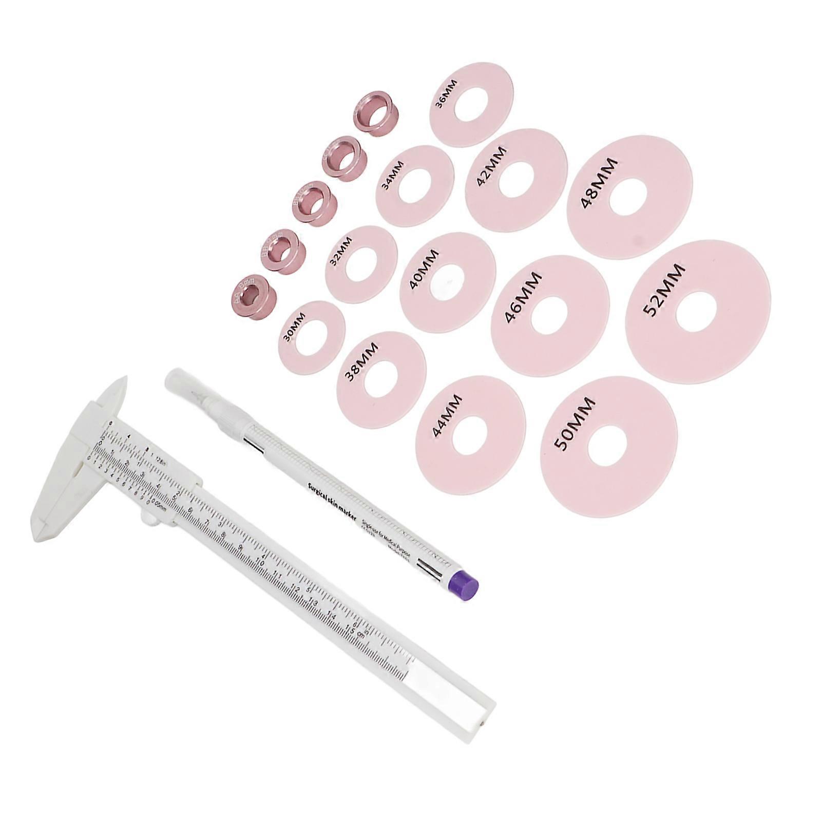 Nipple Areola Measurements Set 12pcs Silicone Rings Marking Pen 3d