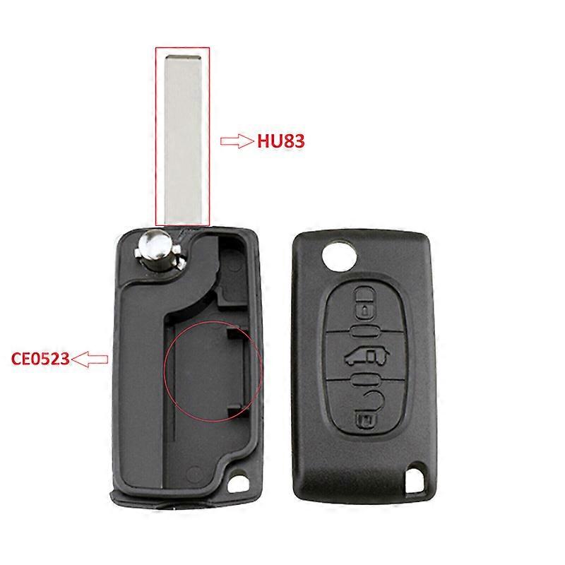 3 Button HU83 Remote Car Key Fob Case CE0523 for Peugeot Expert/Citroen Dispatch 2006-2016 ...