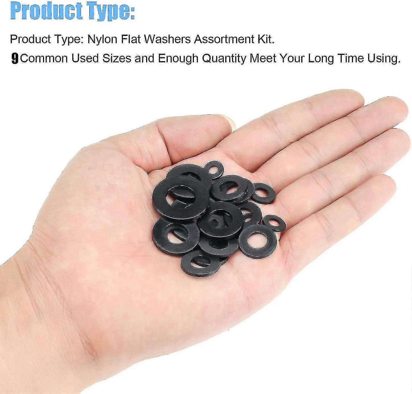 700pcs High Quality Black Nylon Washer Spacer Assortment Kit (m2 M2.5 M3 M4 M5 M6 M8 M10 M12 ...