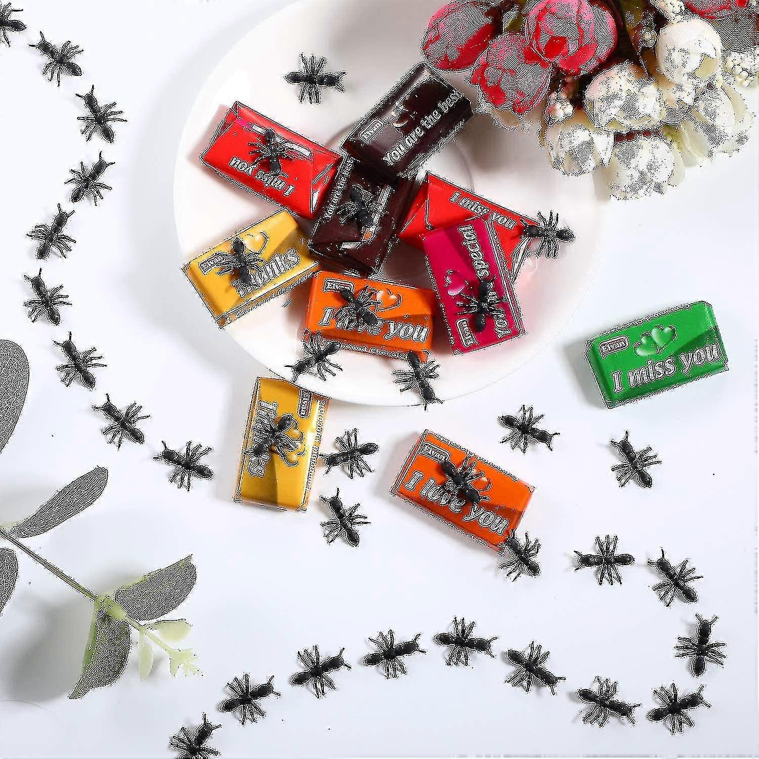 300 Pieces Fake Ants Prank Plastic Black Ant Bugs Joke Toys Realistic ...