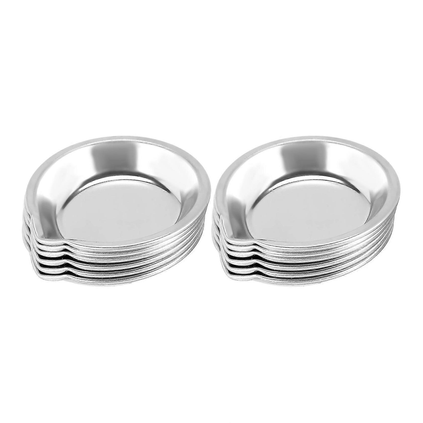 12Pcs Palette Stainless Steel Small Round Paint Tray Artist ...