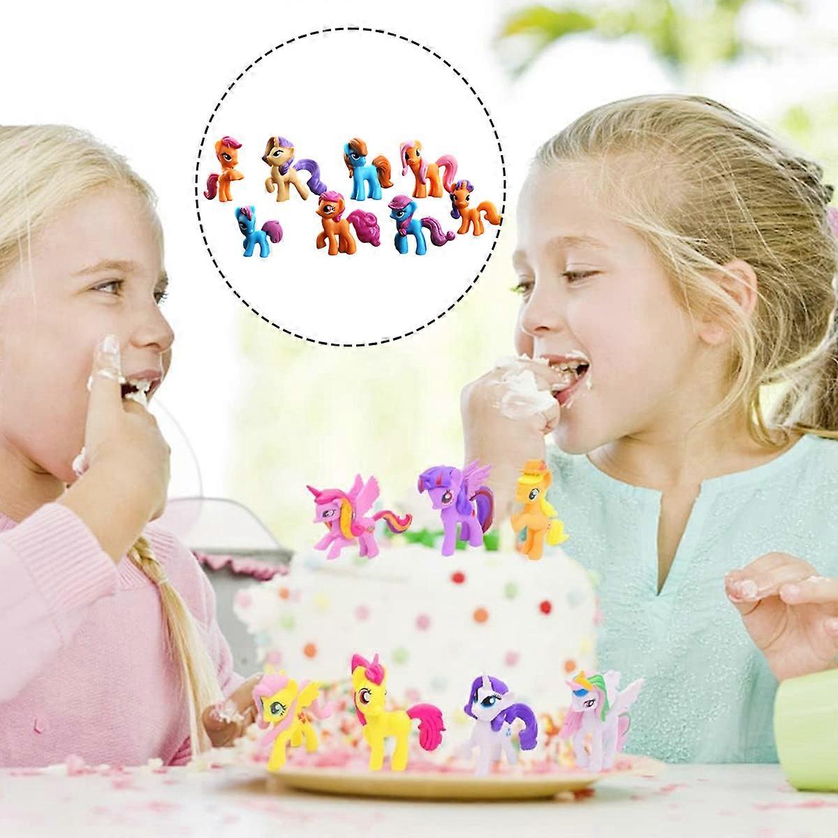 Birthday Cake Decoration, Pack of 8 Unicorn Cake Decoration Mini ...