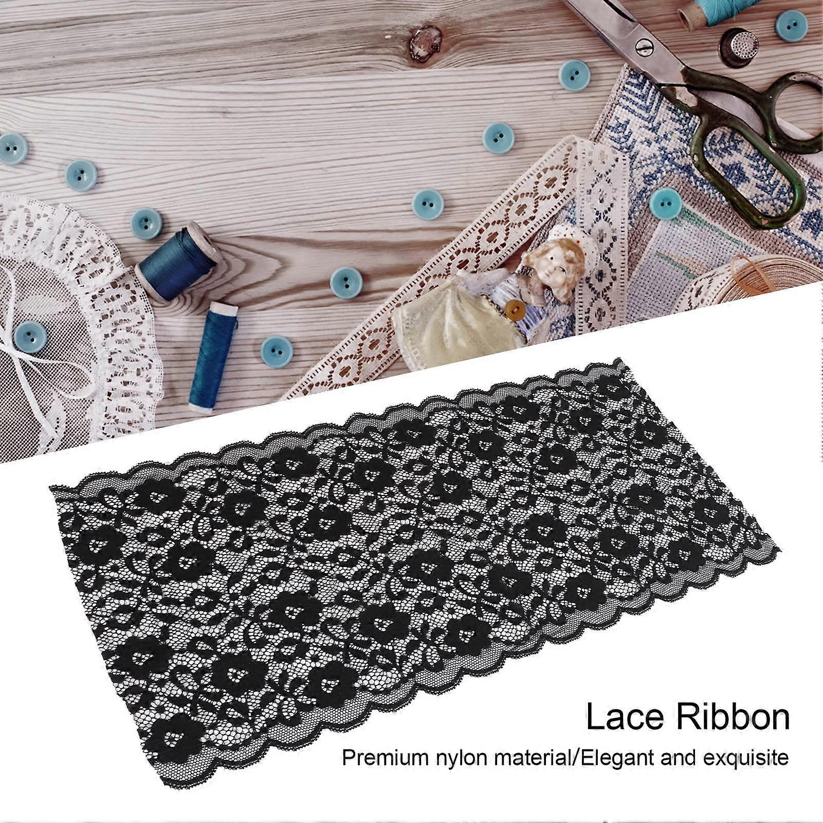 Lace Fabric 7.87in Wide 10 Yard Long, Lace Ribbon Stretch, Lace Trim ...