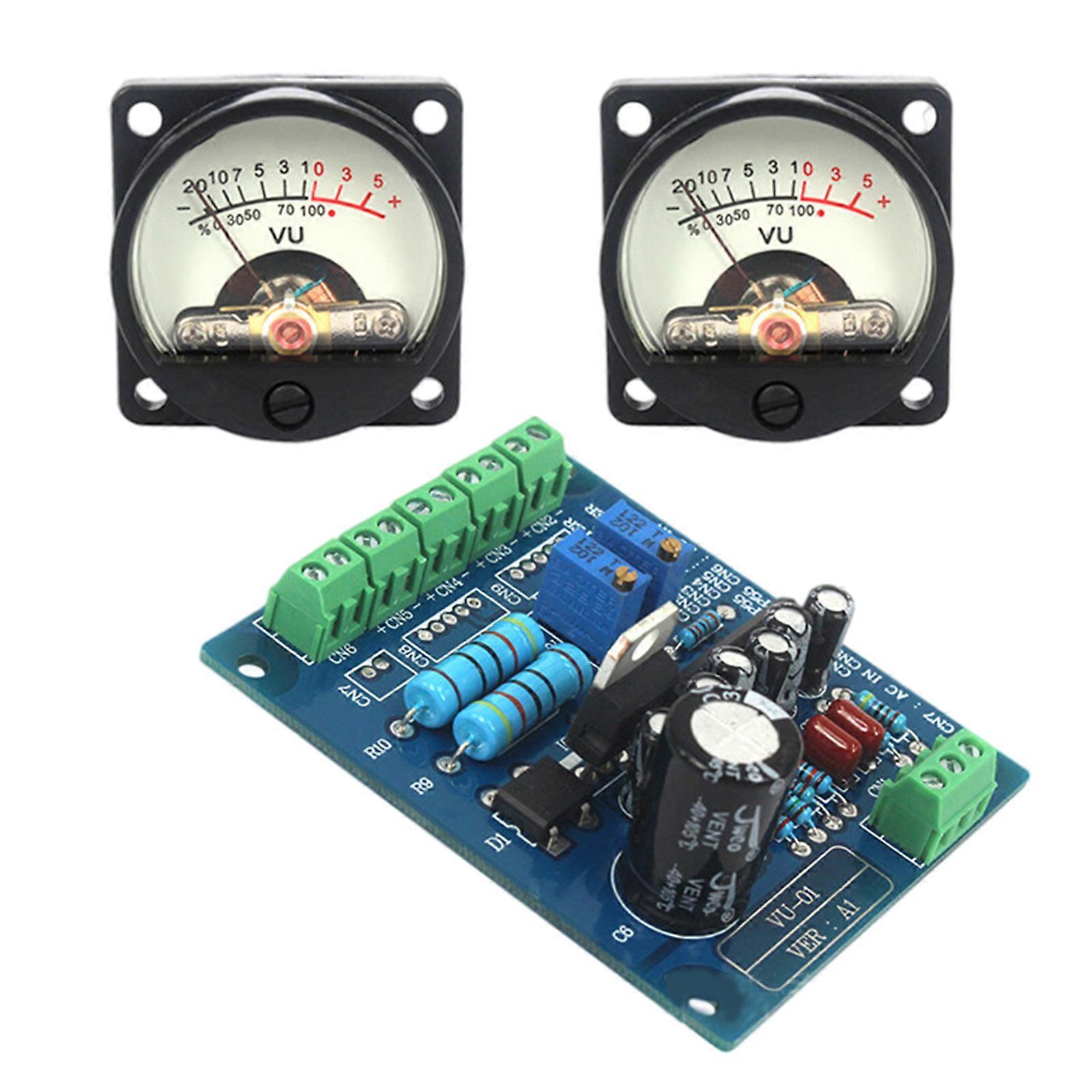 2pcs Analog VU Meter Panel Kit Backlit Decibel/Level Tester with VU ...