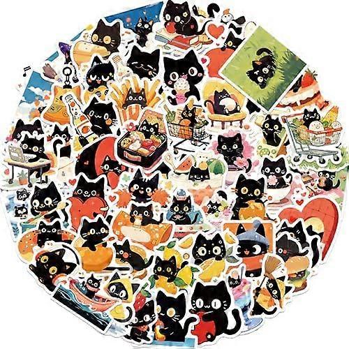 Cute Stickers Cat Life 60 Pcs Black Cat Stickers for Kids Teens Adults ...