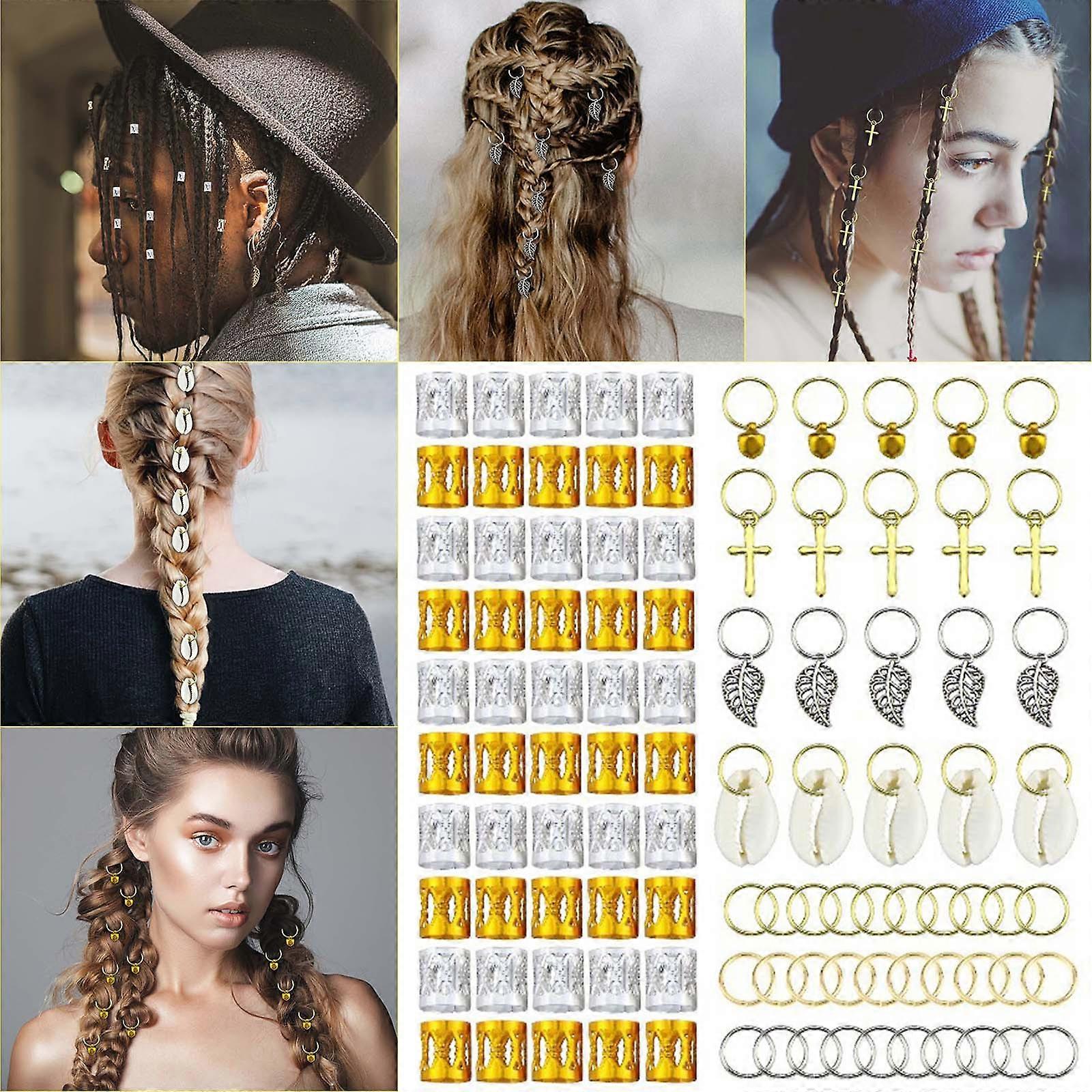 100 Pcs Hair Beads For Braids, Hzpohyz Hair Jewelry Loc Jewelry For ...