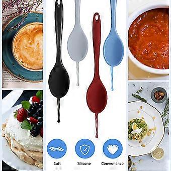 4 Pieces Large Silicone Mixing Spoons Heat Resistant Silicone Cooking ...