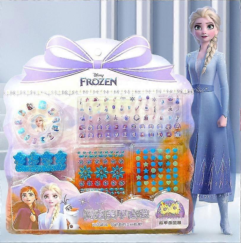 3d Rhinestone Girls Kids Shiny Nail Stickers Set Disney Princess Blingbling Dress Up Toys Frozen ...