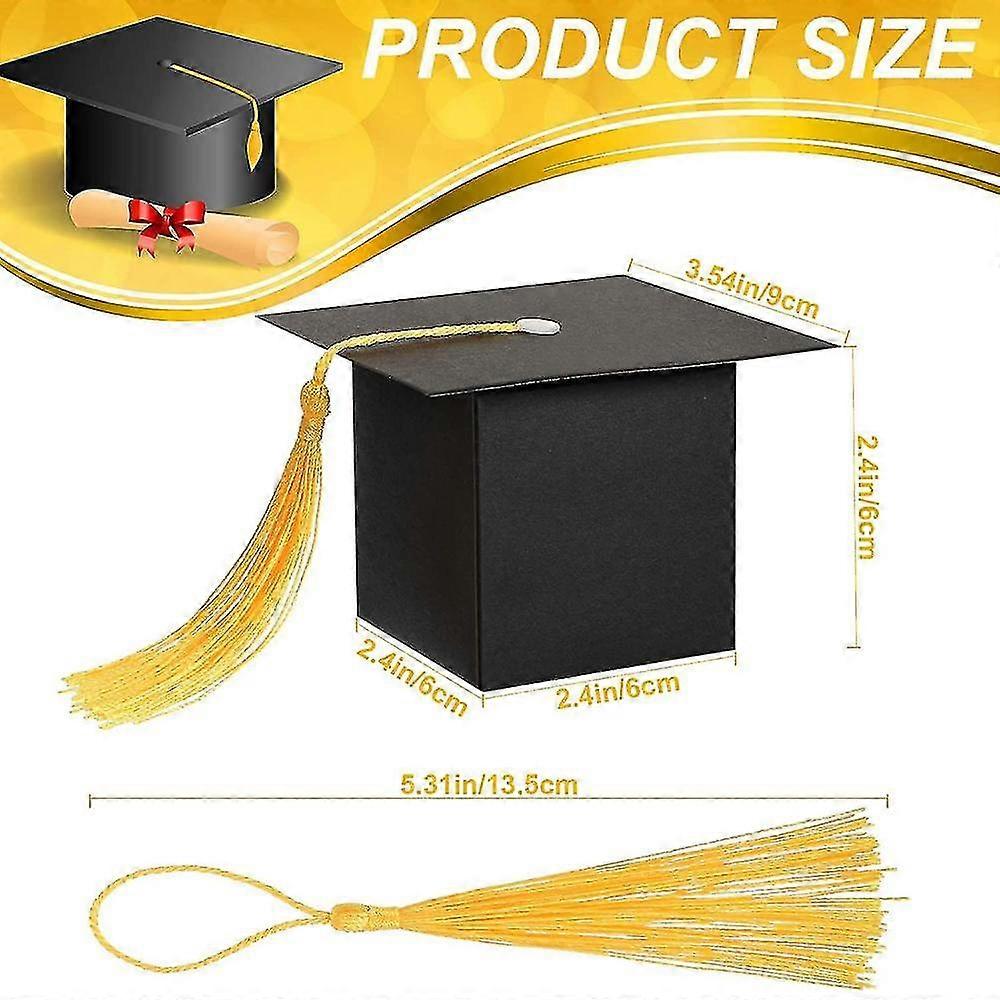 Graduation Decorations 50pcs Graduation Candy Box Diy Grad Cap Box For ...