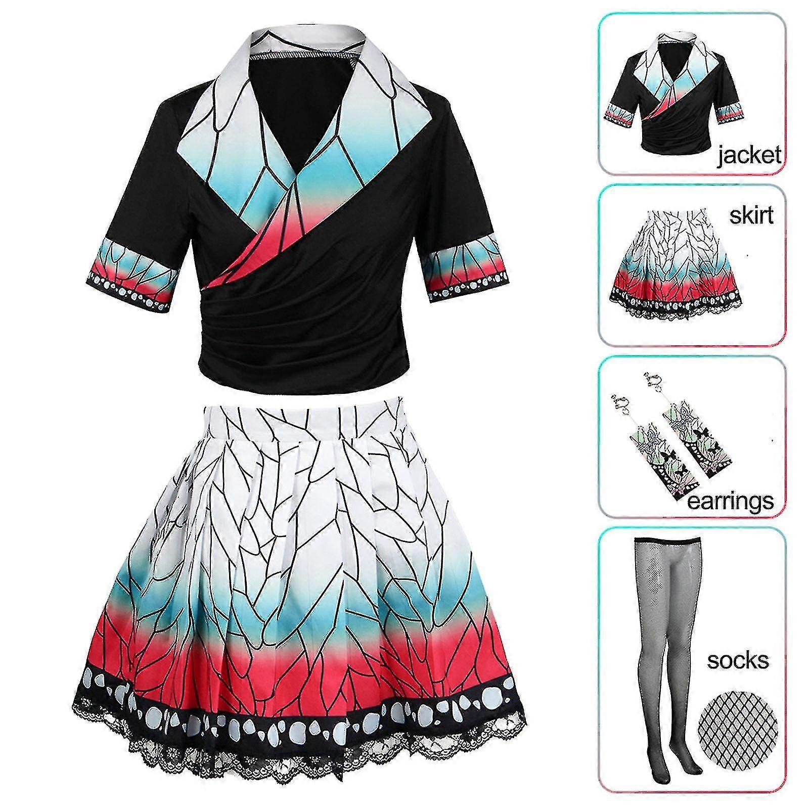 Demon Slayer Cosplay Dress Kochou Shinobu Kimetsu No Yaiba Kamado ...