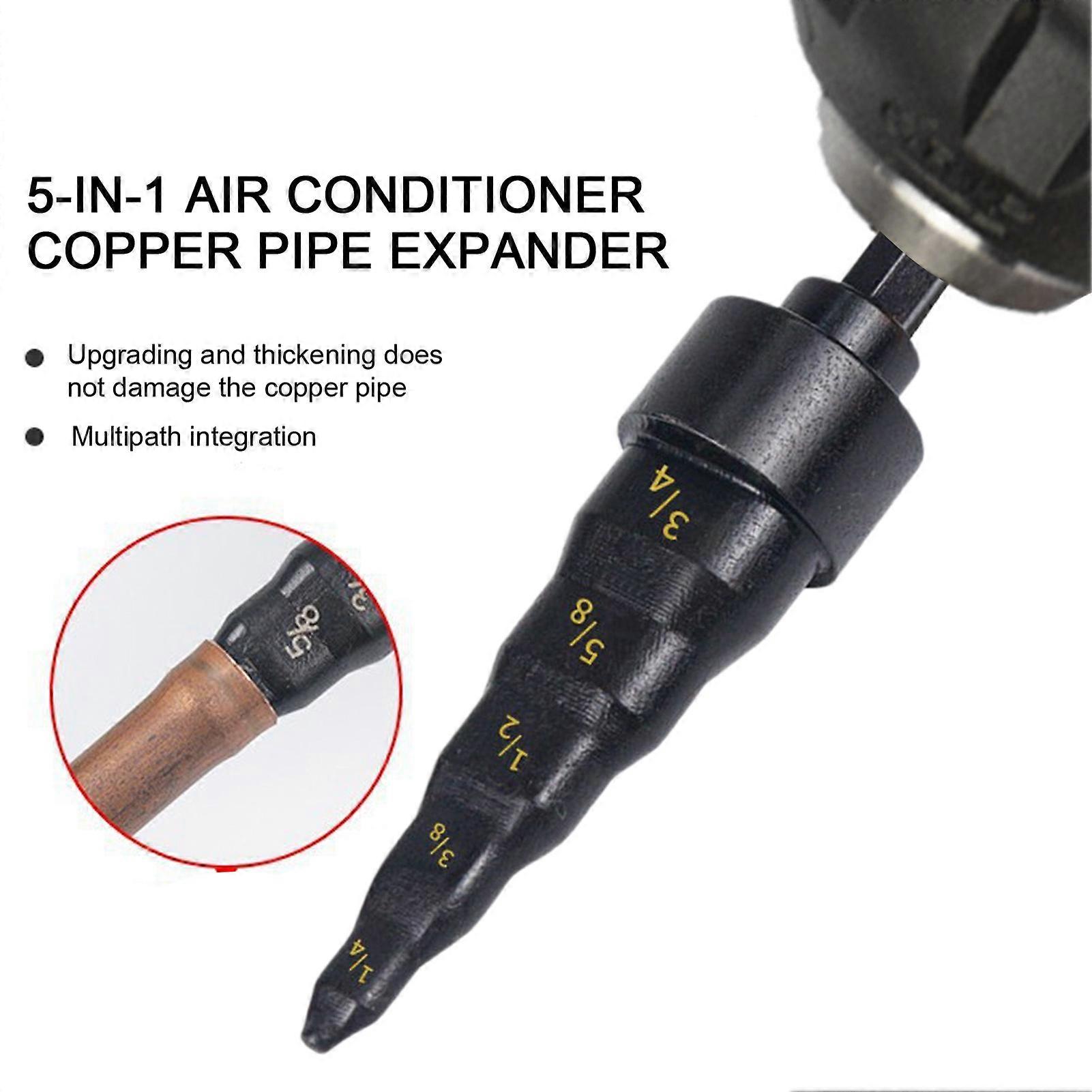 5-in-1 Air Conditioner Copper Pipe Expander Swaging Drill Bit Heat ...