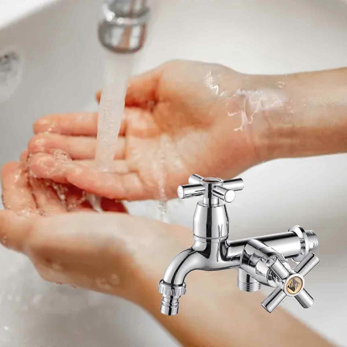 Washing Machine Faucet Sink Basin Water Tap with Double Spout&Handle G1 ...