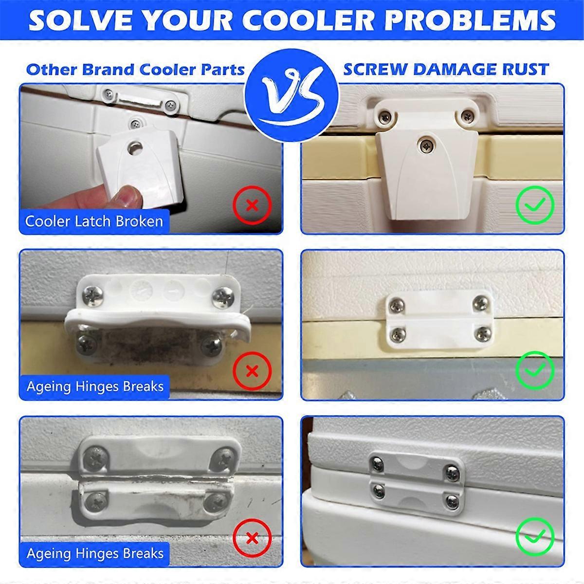 Cooler Hinge and Latch and Screws Kit, Cooler Latch Replacement Parts ...