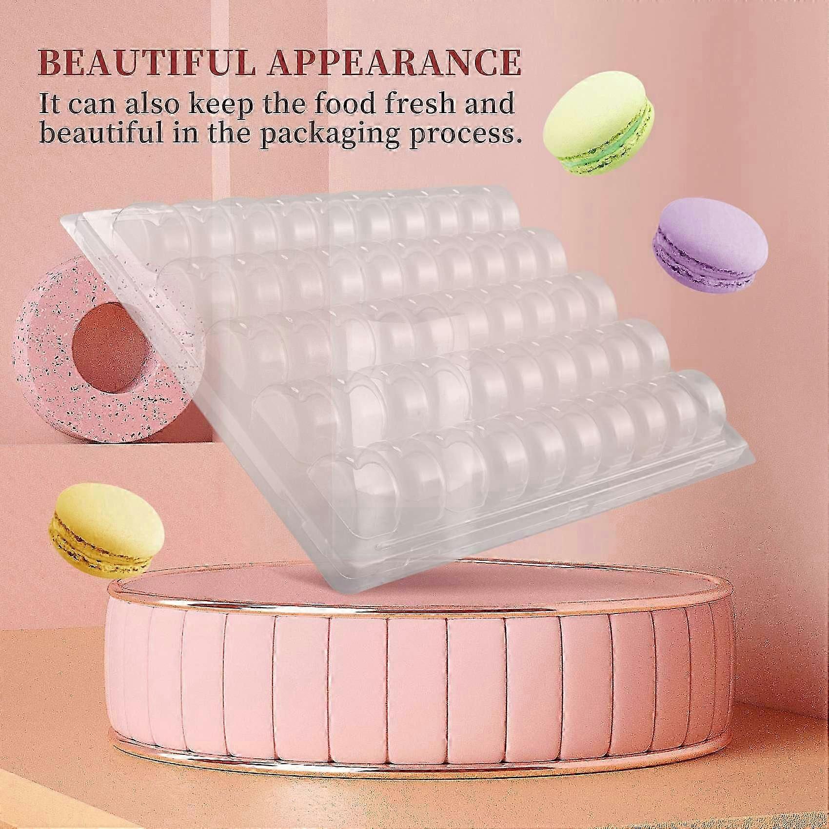 Clear PET Closeable French Macaron Storage Trays - Holds 50 Macarons Per Set - Pack of 4Sets ...