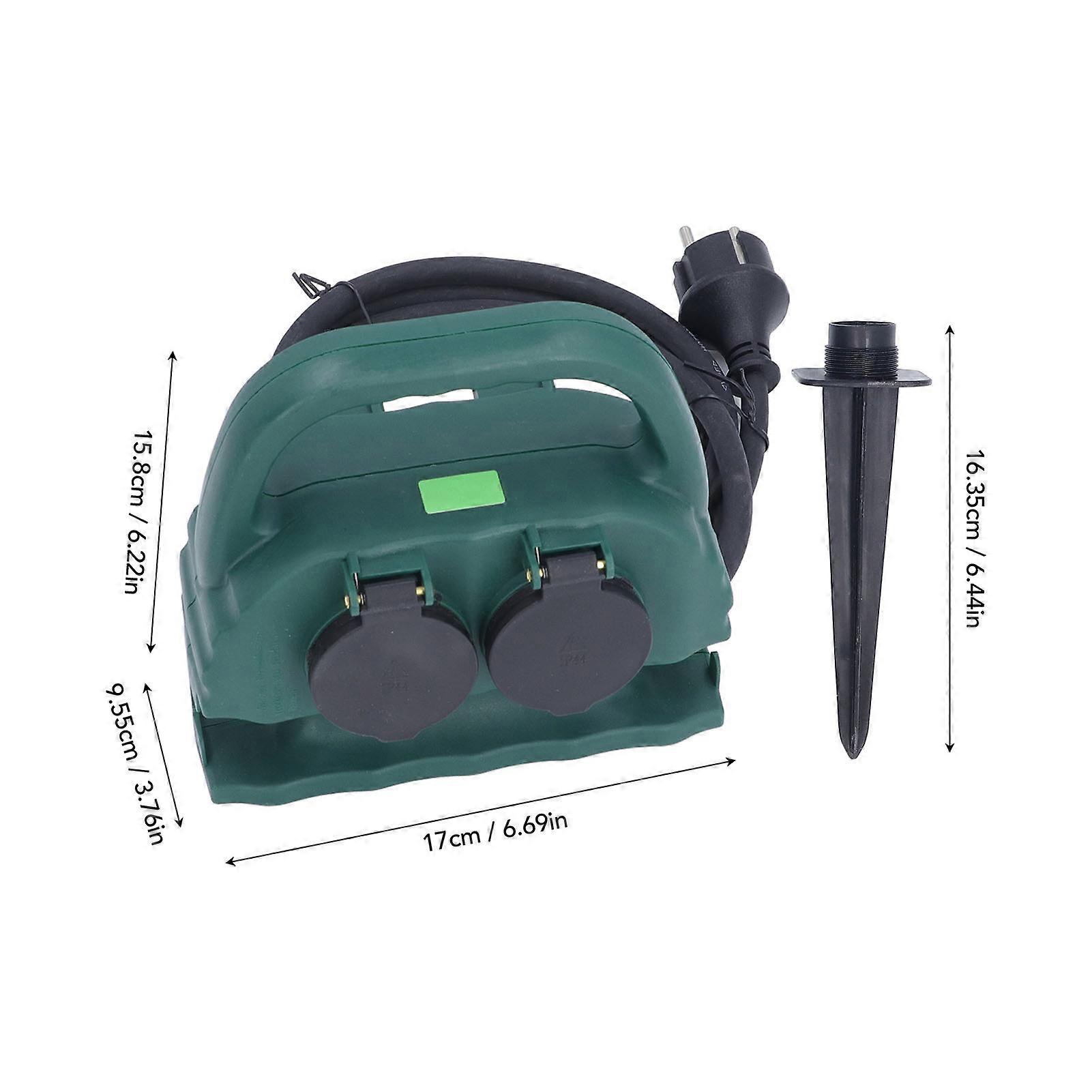 Garden 16A 3680W 4 Outlets Waterproof Outdoor Power Stake with Handle ...