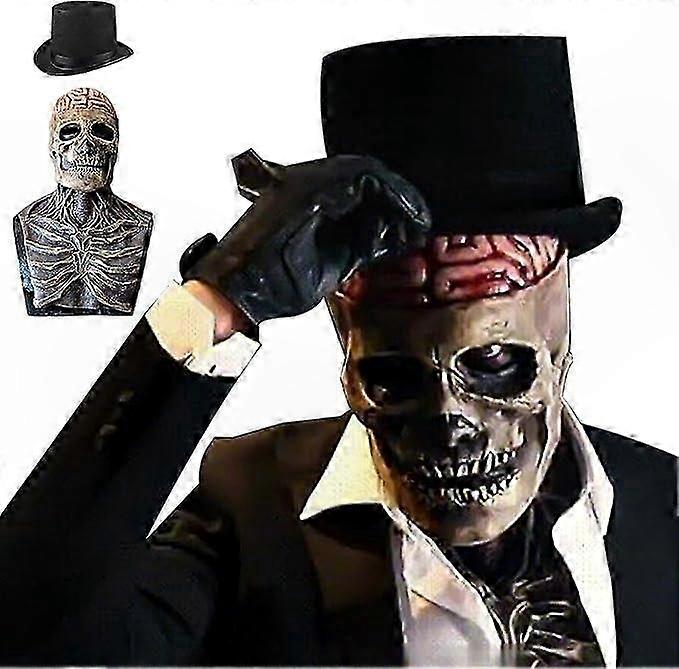 Halloween Skeleton Mask with Movable Jaw, Latex Skull Mask for Cosplay ...