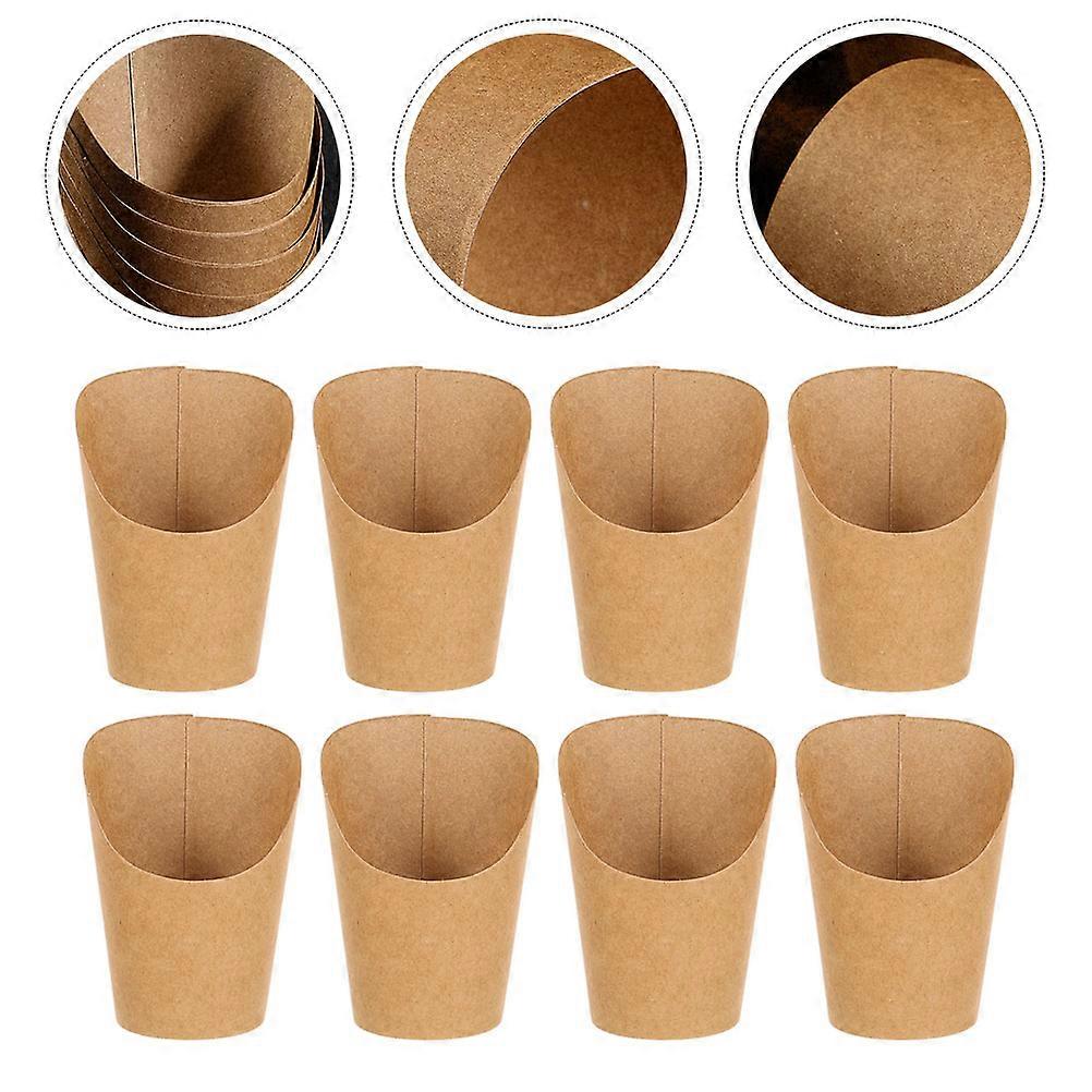 50Pcs Khaki Paper French Fry Holder Cups Durable Disposable Snack Boxes ...