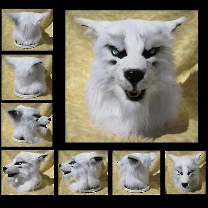 Werewolf Face Cover Glowing Eyes Movable Ears And Jaws For Halloween ...