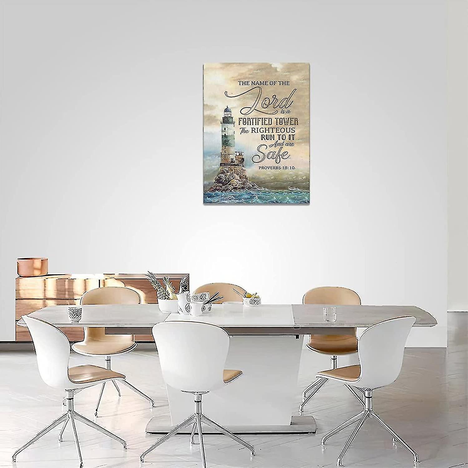 Nautical Lighthouse Wall Art Ocean Bathroom Bible Verse Scripture Wall ...