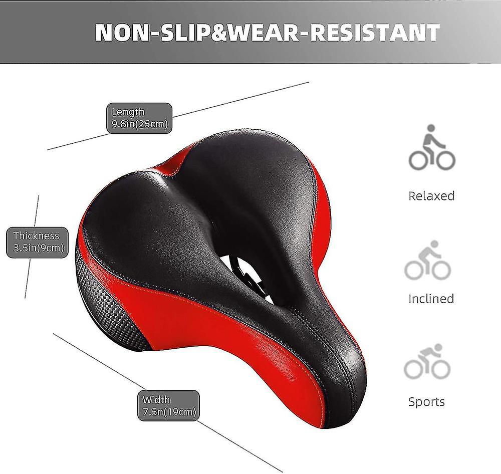 Bike Seat, Most Comfortable Bicycle Seat Dual Shock Absorbing Memory ...