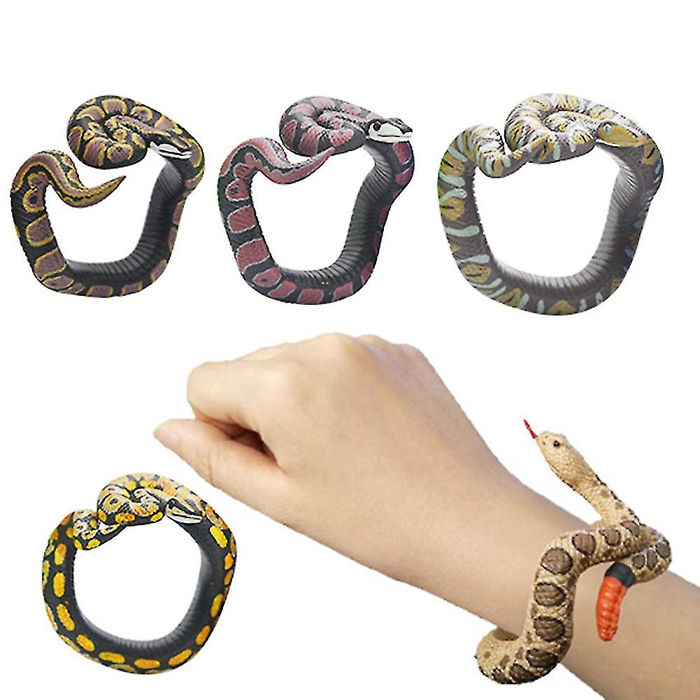 Simulation Pvc Python Snake Bracelet Prank Tricks Toy Halloween Party ...