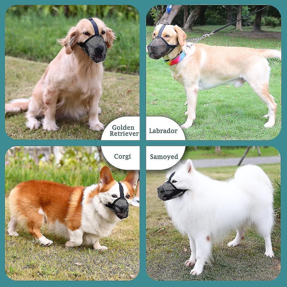 Dog Muzzle, Dog Muzzle Mesh Mask With Adjustable Straps, Biting Chewing ...